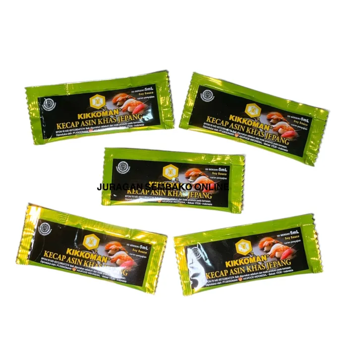 KIKKOMAN SOY SAUCE SACHET SHOYU KECAP ASIN JEPANG HALAL 5 ML KECAP ...