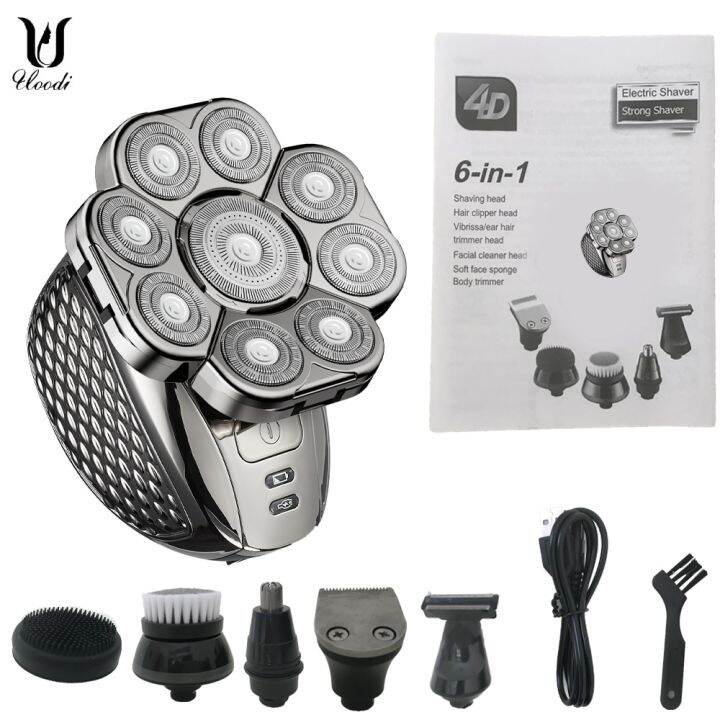 Electric Head Shavers For Bald Men 6 In 1 Razor Upgraded 9d Floating