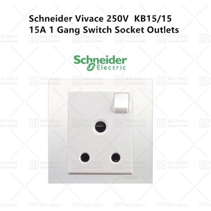 Schneider Electric Vivace KB15/15 WE G11 15A 250V 1 Gang Switched Socket | Lazada