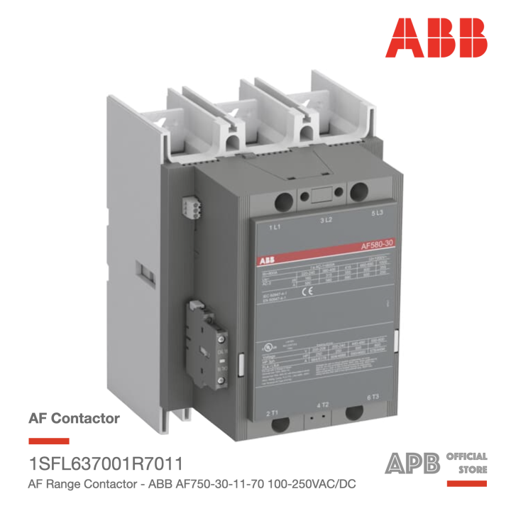 ABB AF750-30-11-70 750A 400kW คอนแทคเตอร์ 100-250VAC/DC, ABB AF Range Contractor 1NO+1NC ...