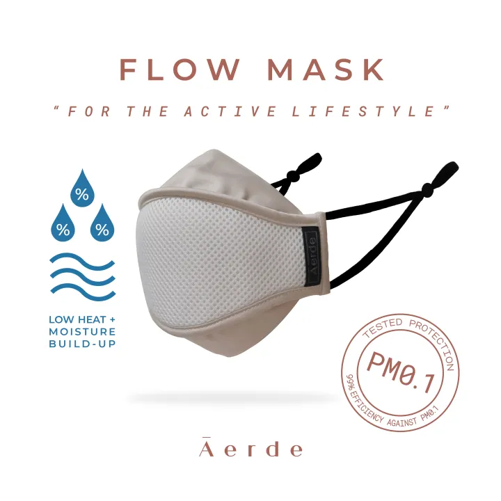 FLOW Mask by Āerde (แอร์เด้) — Cream / สีครีม • เหมาะสำหรับออกกำลังกาย ...