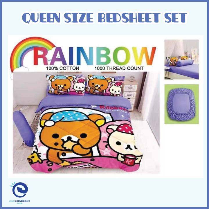 4-in-1 Cartoon Design Queen Size Bedsheets Set 4件套 卡通版Queen Size双人床单 ...