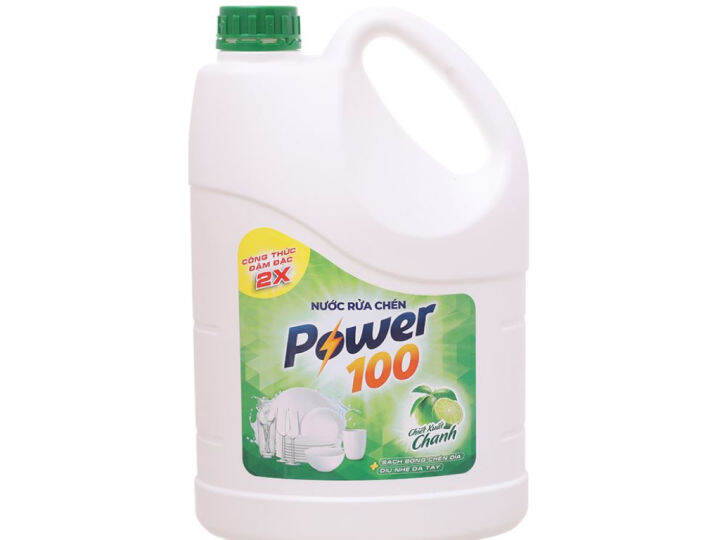 Nước rửa chén POWER100 Can 1.5KG hương Chanh - nước rửa bát đánh bay ...