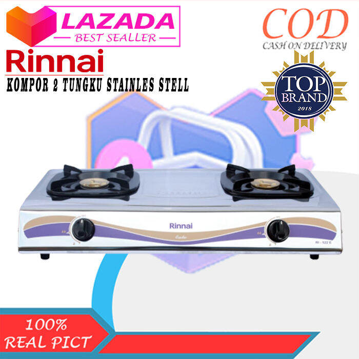 Kompor Gas Rinnai 2 Tungku Tipe RI-522 E // Kompor Gas 2 Tungku ...