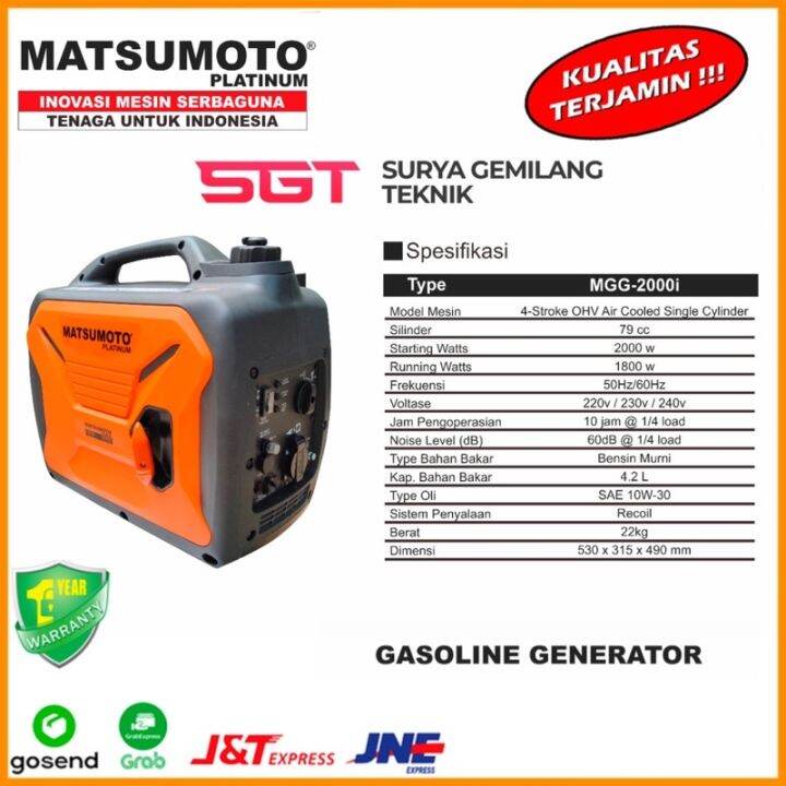 Genset Silent 2000 Watt Super Silent Genset Inverter Matsumoto | Lazada ...