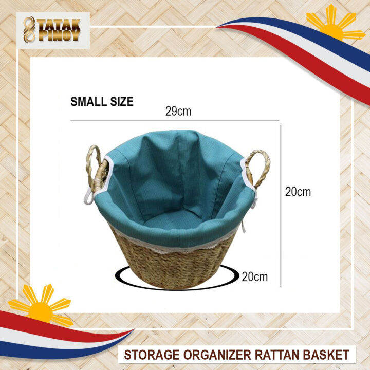 TATAK PINOY Rattan Basket Storage Baskets Shelf Organizer Container ...