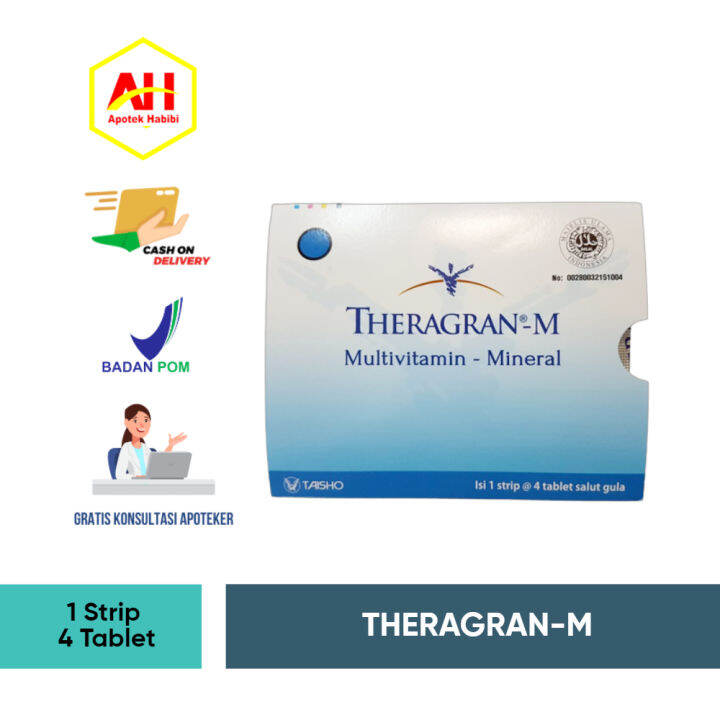 Theragran-M 1 strip isi 4 tablet Obat Theragran - M Teragran M Teragram ...