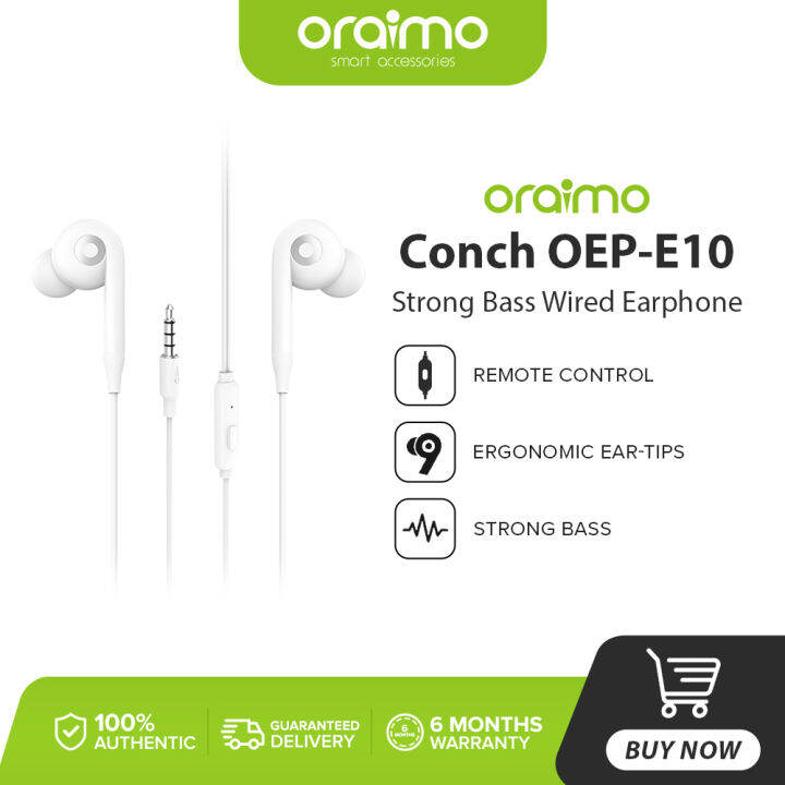 Oraimo Conch OEP-E10 Strong Bass Wired Earphone I High-Fidelity Audio I ...