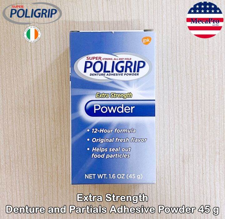 Poligrip® Extra Strength Denture and Partials Adhesive Powder 45 g ผง ...