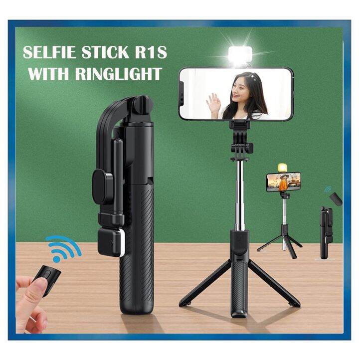 Rgaksesoris Tongsis R1s R1 Ak07 Selfie Stick Tripod Bluetooth Tomsis