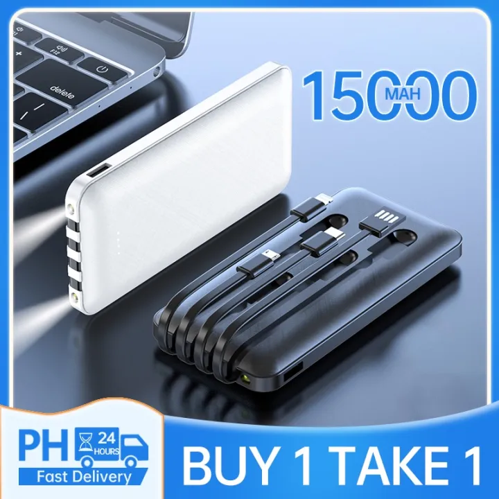 Powerbank mobile power supply power bank 15000Mah quick charger type-c android phone battery usb ...