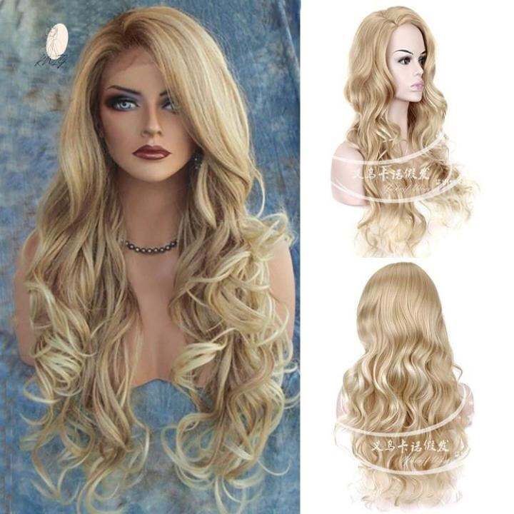 K💕WIG Wigs women's color floating dyed in the gradient long curly hair ...