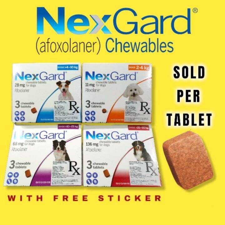 NEXGARD Chewable tablets for Dogs ( per tablet / piece ) All sizes ...