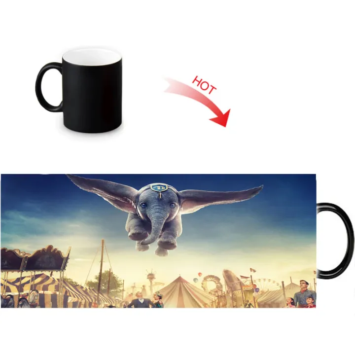 Custom Dumbo Pattern Color Change Water Mug 350ml Heat Reveal Coffee ...