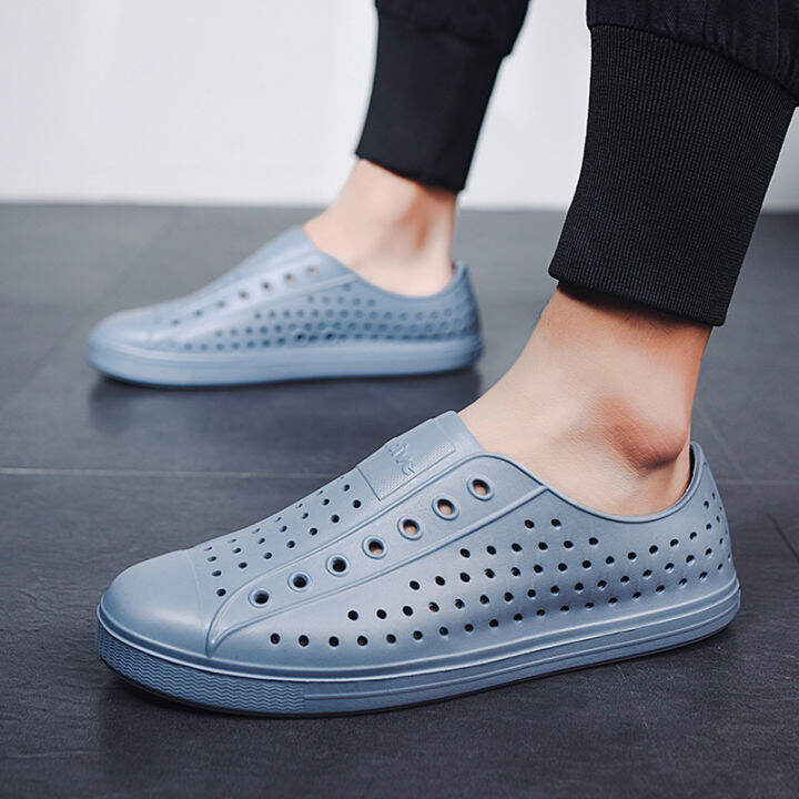 Men's Shoes Waterproof Couples EVA Slip-On Beach Hollow Garden Mules ...