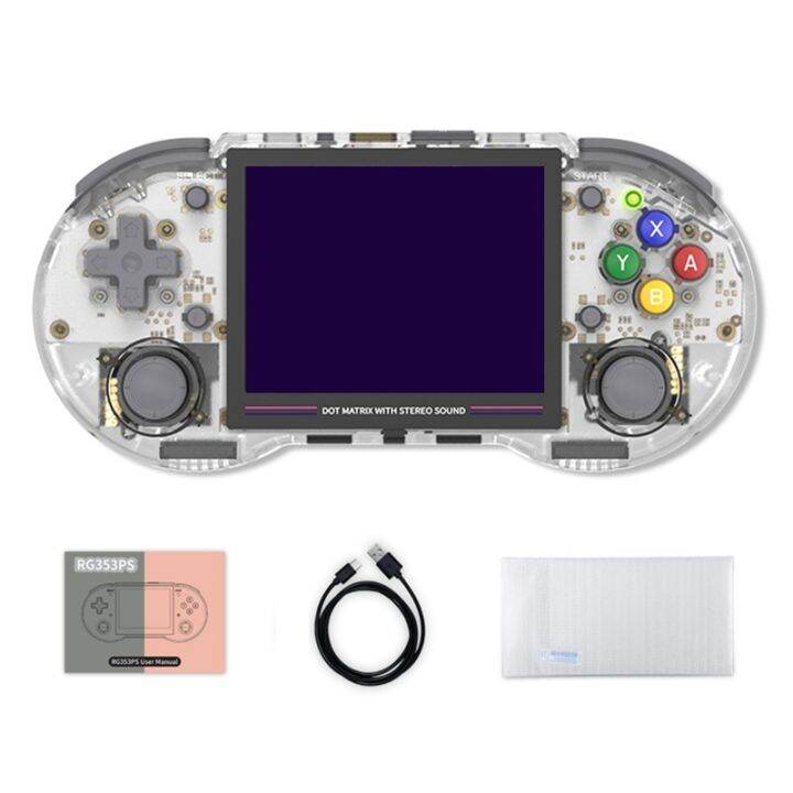 RG353PS Retro Game Console 16G+128G 3.5Inch IPS Screen 64 Bit Linux System Handheld Retro Game ...