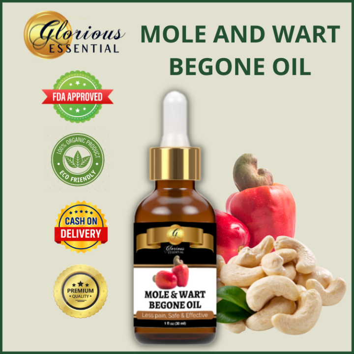 GLORIOUS ESSENTIAL Mole & Wart Begone Oil 30ml Skin Care Spots ...