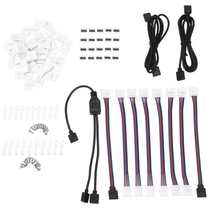 LED 5050 Connector Kit 10 mm 4-Pin, Including Most Solderless LED Strip ...