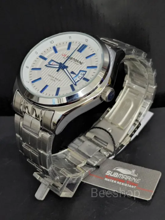 นาฬิกา US SUBMARINE ผู้ชาย ตัวเรือนแสตนเลส หน้าปัด 43 mm รุ่น J-100MD สายล๊อคแสตนเลสพร้อมปุ่มปลด ...