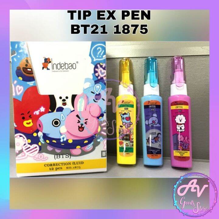TIP EX PEN KARAKTER KOREAN 1875 / TIP X CAIR BTKPOP / CORRECTION PEN ...