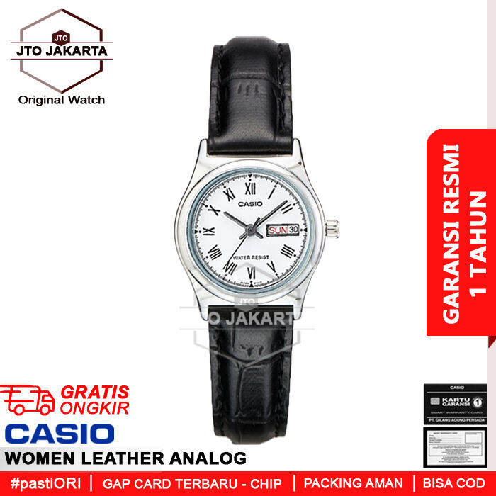 JAM TANGAN CASIO ORIGINAL WANITA ANALOG 6L - ARLOJI KULIT ASLI GARANSI ...