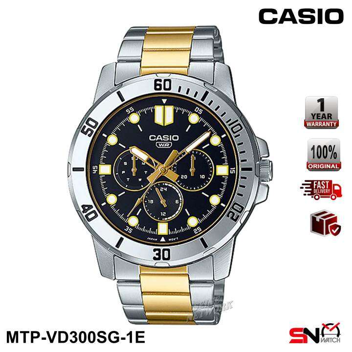Casio MTP-VD300SG Multi Hands Quartz Analog Two-Tone Stainless Steel ...