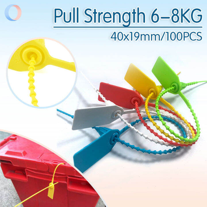 100pcs Pull Tite Tags Disposable plastic seal, anti-counterfeiting, simple operation, one-time ...