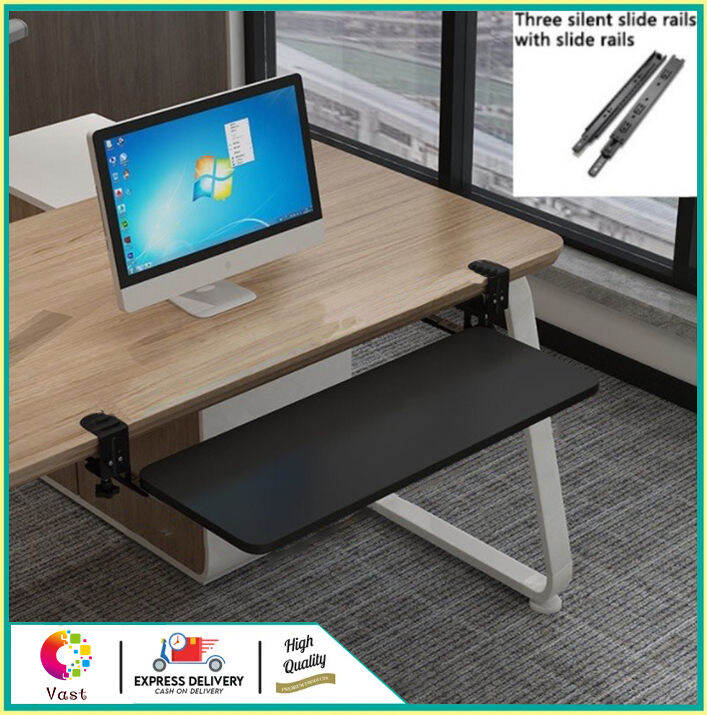 【Fast Shipping】Punch-Free Sliding Rail Keyboard Rack Keyboard tray ...