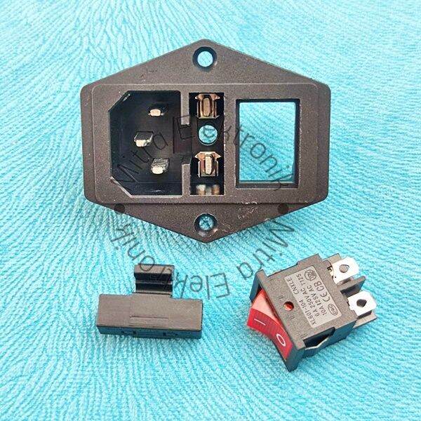 Power Outlet Socket Switch 250V Socket AC 3in1 dengan Saklar Lampu Fuse Holder - Socket 3 Pin ...