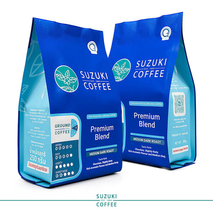 (แพ็คคู่) SUZUKI COFFEE คั่วเข้ม Premium Blend กาแฟคั่วบด | Lazada.co.th