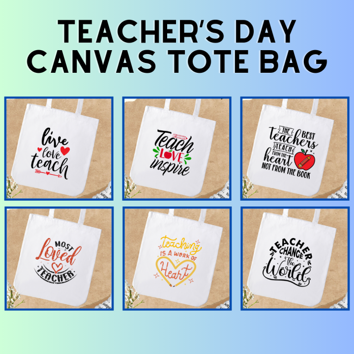 Teacher's Day Gift Tote Bag l Canvas Bag with Zipper | Lazada PH