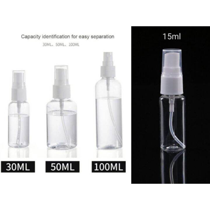 【LFL.KP】12pcs 15ml /30ml/50ml/100 ml Empty Spray Bottle Alcohol Small Spray Bottle | Lazada PH