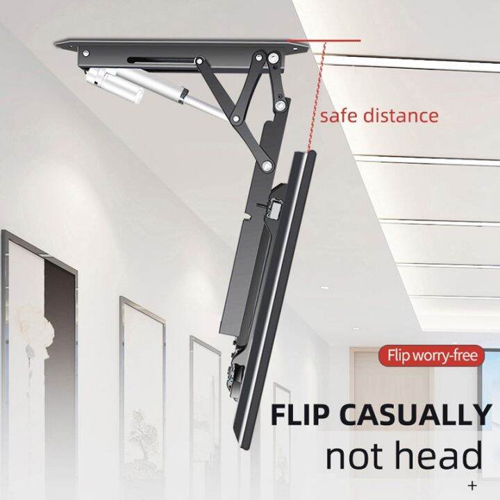 TV LIFT Electric Remote Control 50-75" Ceiling Rotating Bracket Support ...