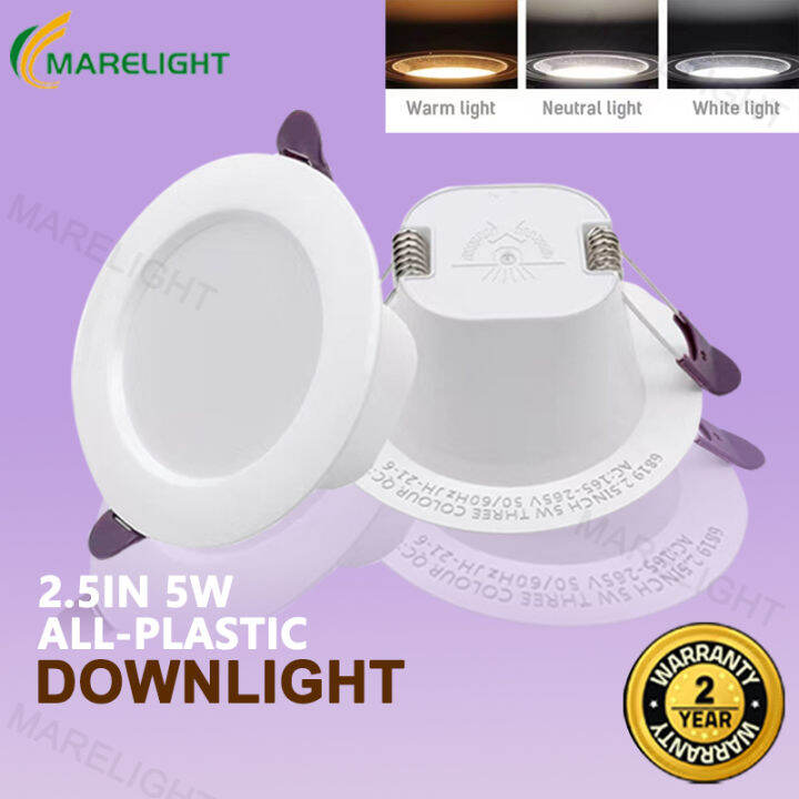 Tri Color LED Downlight Pin Light For Ceiling 2.5inch 5W Recessed Panel ...