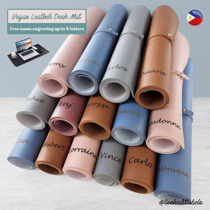 Personalized Vegan Leather Desk Mat Minimalist Aesthetic Mouse Pad ...