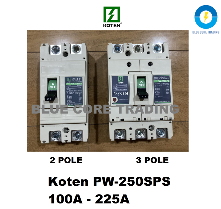 Koten PW- 250SPS Circuit breaker | 100A - 225A | 2 pole & 3 Pole (TQD) | Lazada PH