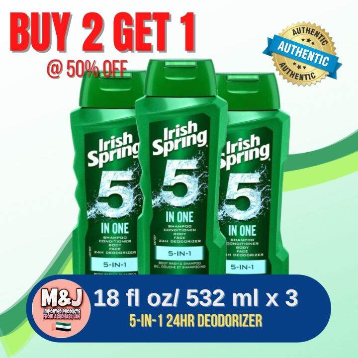 IRISH SPRING 5in1 body wash and shampoo 532ml, Pack of Three | Lazada PH