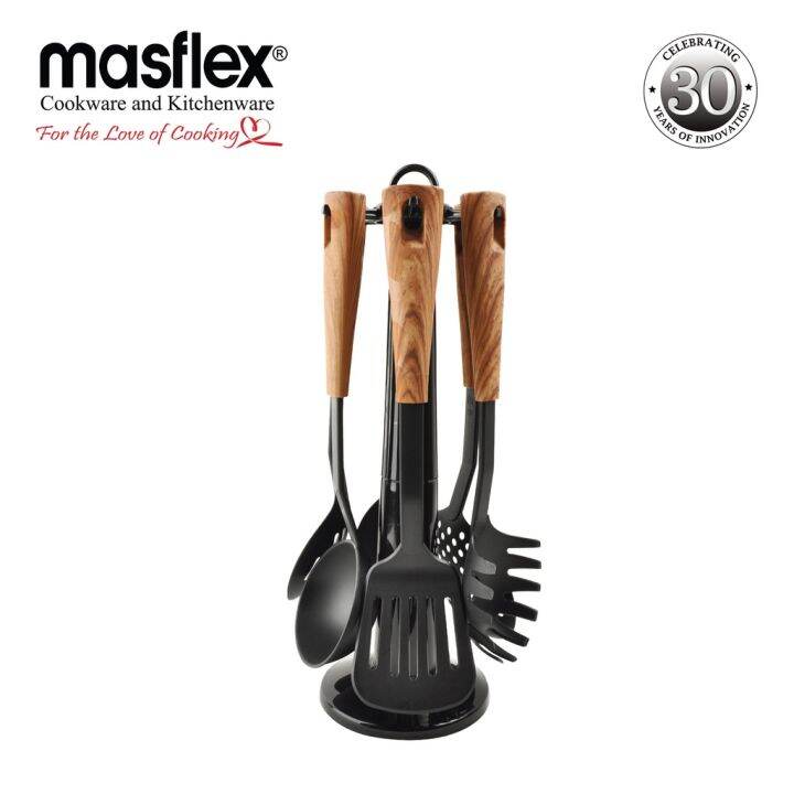 Masflex 6 Piece Nylon Utensil Set with Rack | Lazada PH