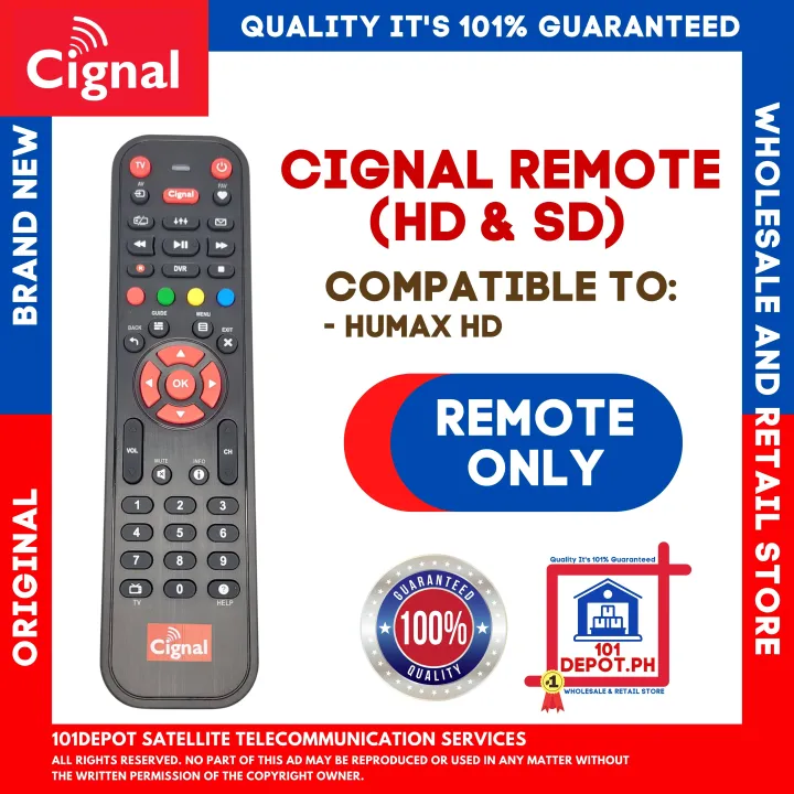 Cignal Remote PAIRED HUMAX HD (Original & Brand New/ NEW REMOTE DESIGN ...