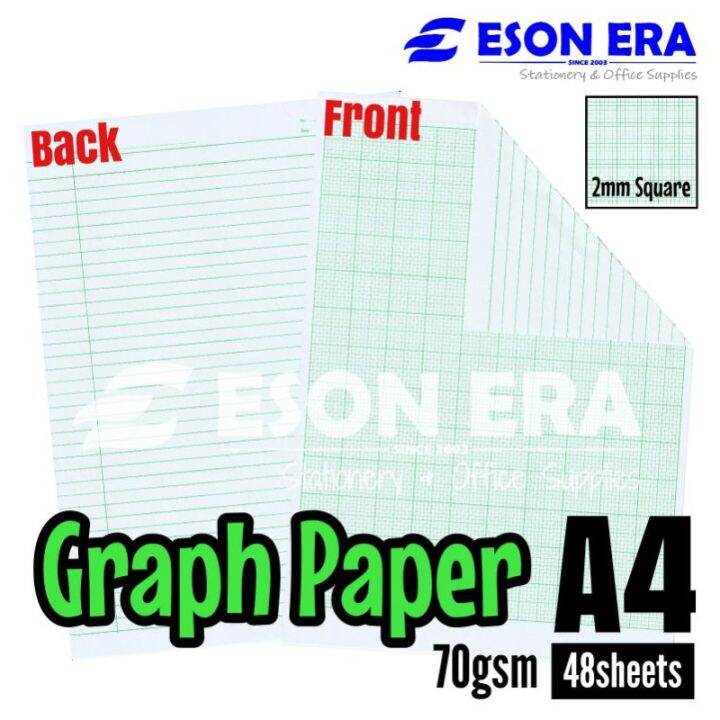 Graph Paper A4 70gsm 48sheets 2mm Square Kertas Graf | Lazada