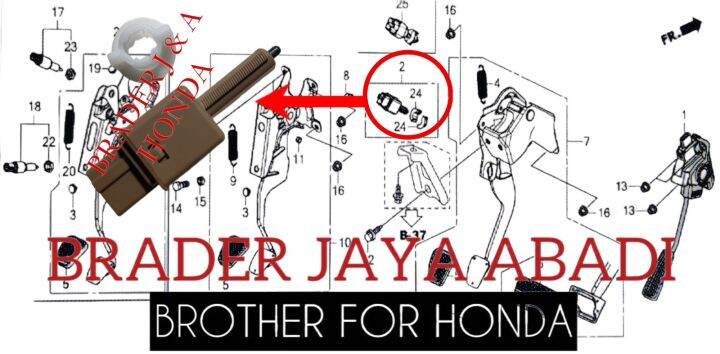 SWITCH PEDAL REM SENSOR INJAKAN STOP CRUISE BRIO MOBILIO BRV GEN1 DG1 ...