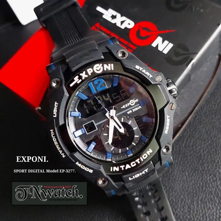 EXPONI SPORT DIGITAL นาฬิกาข้อมือผู้ชาย2ระบบ ใส่เล่นกีฬาบอกวันที่กันน้ำ ...