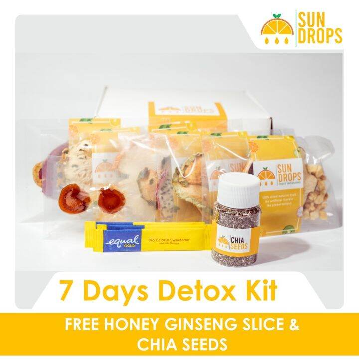 Detox Tea Kit 7 days (Dried Fruit tea / Fruit infused Water) w/ Chia ...