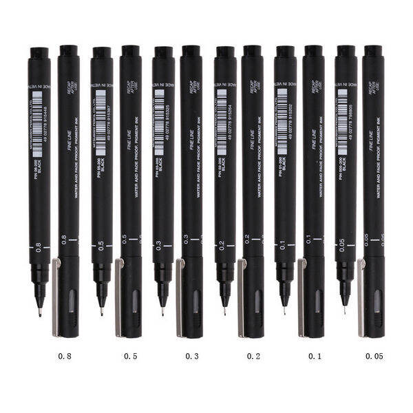 Ginflash 0.05~0.8cm Pen Drawing Fiber Needles Fine Liner Pen Sketch ...