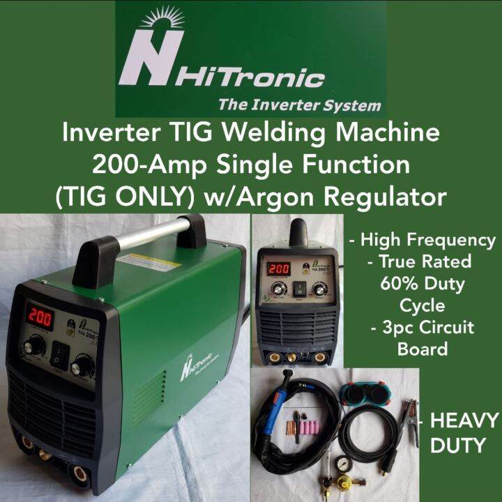 Hi-TRONIC TIG Welding Machine SINGLE FUNCTION (TIG ONLY) 200-Amp w ...