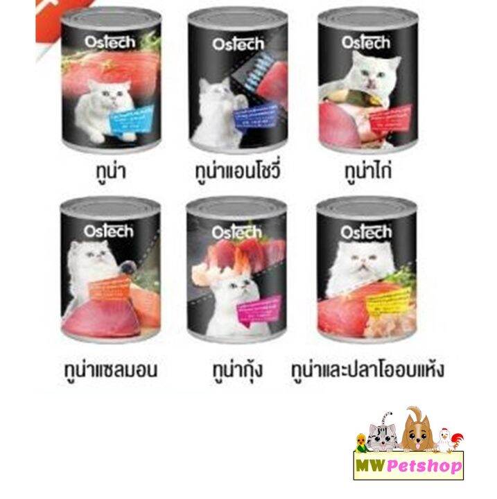 ยกลัง 24กระป๋องOstech Pouch กระป๋องดำ อาหารแมวเปียก ขนาด400g | Lazada.co.th