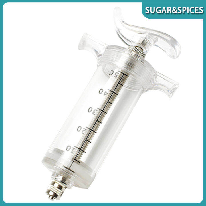 20ml TPX Steel Syringe Reusable Livestock Veterinary Syringe Animal ...