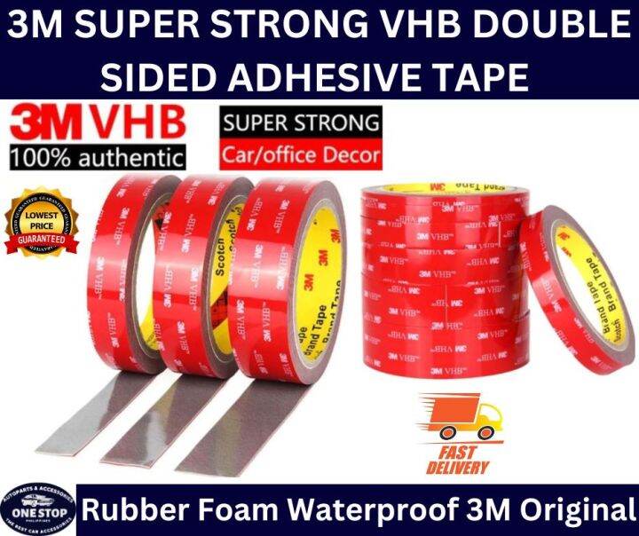 3M Super Strong VHB Double Sided Adhesive Tape Rubber Foam Gray Size 10mm-15mm-20mm High Quality ...