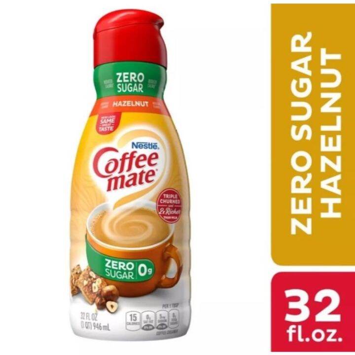 Nestle Coffee Mate Liquid Hazelnut Flavor Creammer Zero Sugar 946mL ...