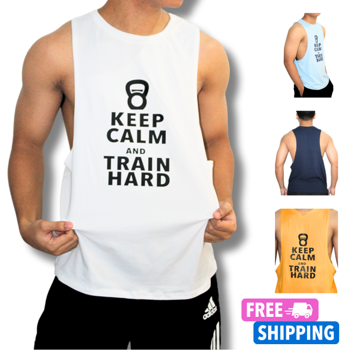 DAKS | Muscle Tee Sando for Men | KEEP CALM AND TRAIN HARD | Korean ...
